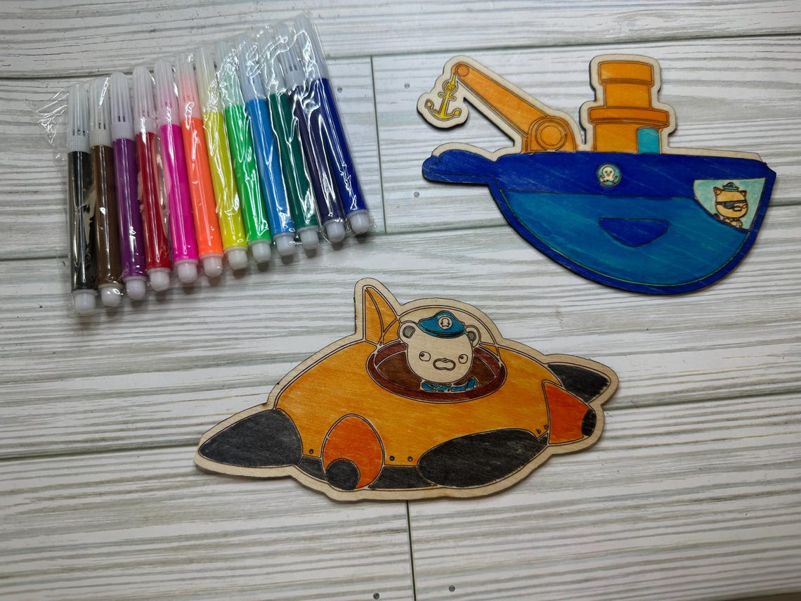 Updated! -color Your Own Octonauts Gup and Pod - Set of 3 - Etsy