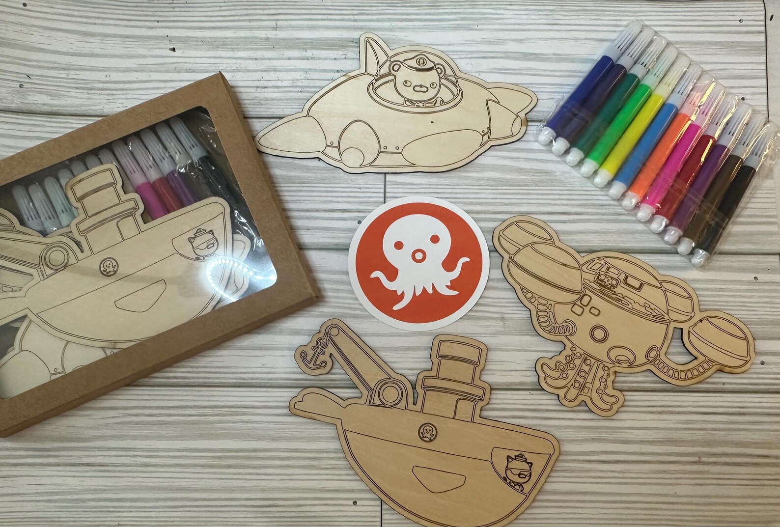 Updated! -color Your Own Octonauts Gup and Pod - Set of 3 - Etsy