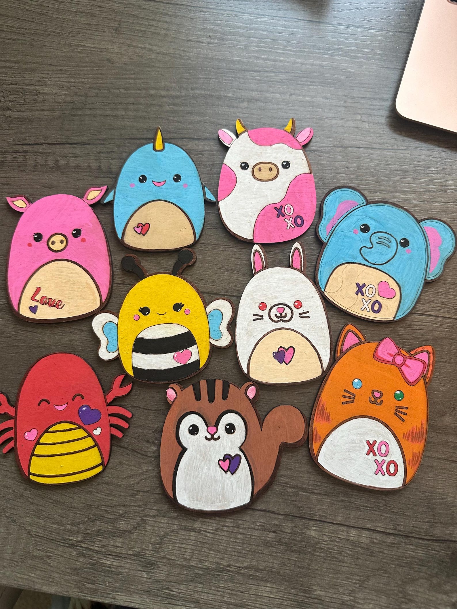Valentines Squishmallow Magnet/ Hangar - Color Your Own! - Etsy