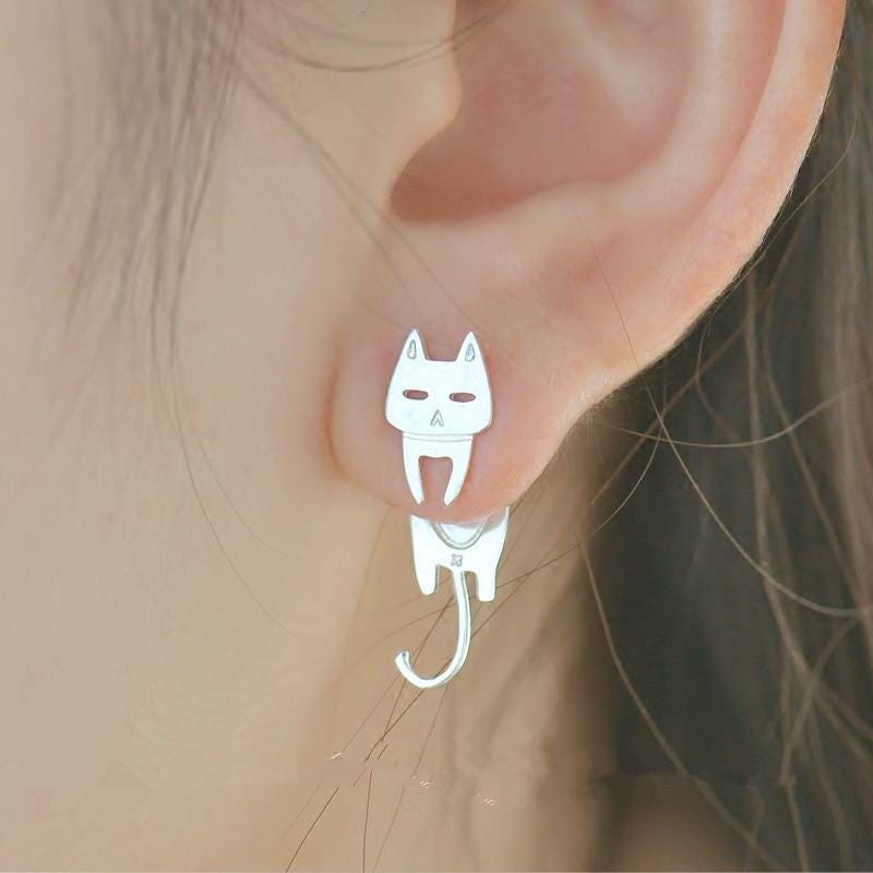 Cat Earrings - Etsy