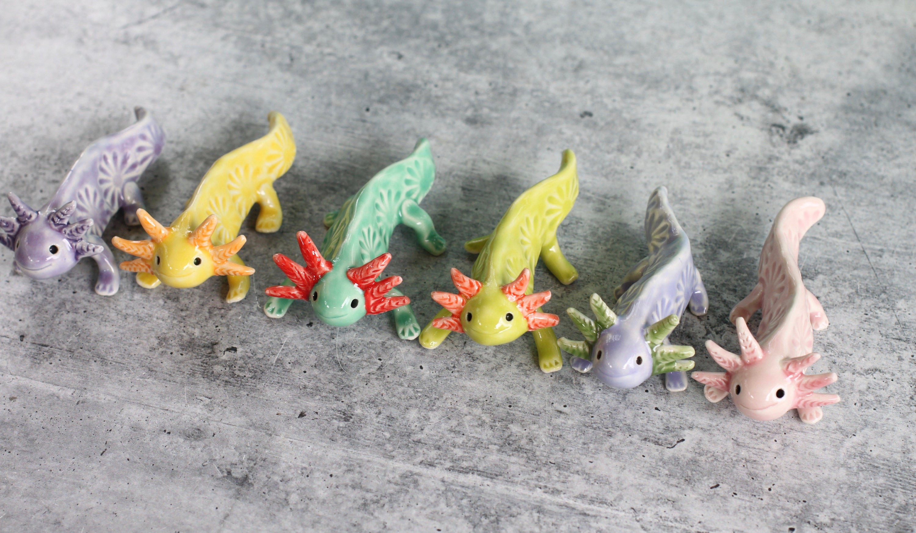 porcelain axolotl // animal figurine // whimsical axolotl // ceramic ...