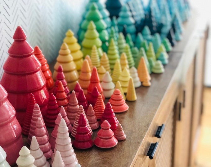 Small Colorful Ceramic Tree Pinks and Purples // Boho Decor ...