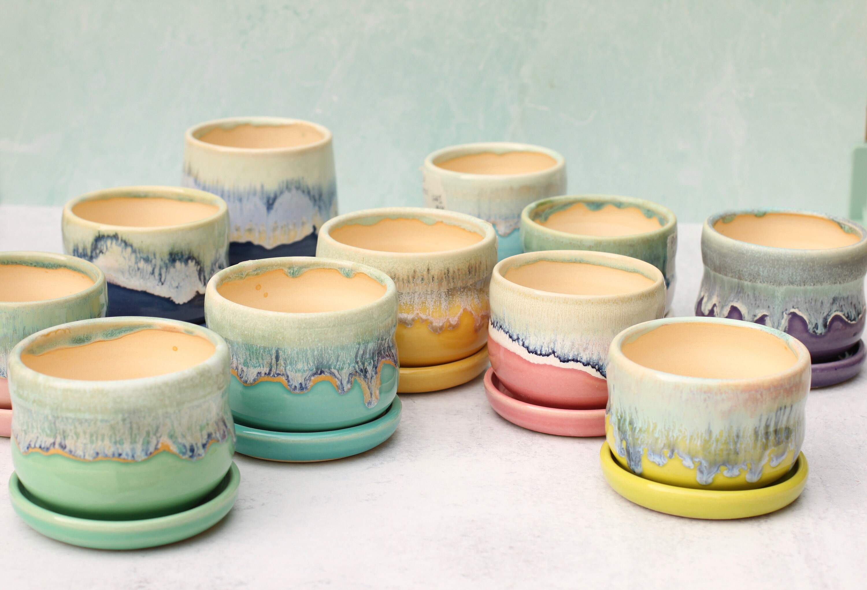 3- 3 1/2 ceramic planter // boho planter // succulent pot // ceramic ...