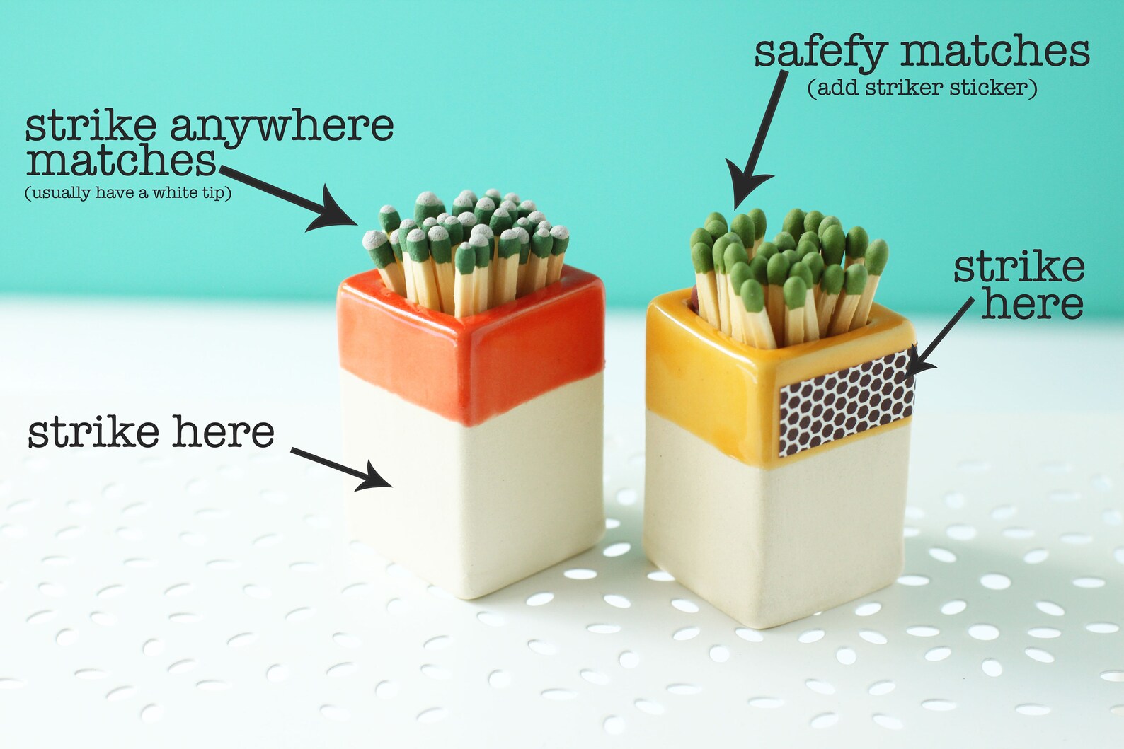 Match Striker // Strike Anywhere Matches Holder // Ceramic - Etsy