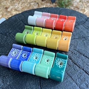 Colorful Ceramic Wall Hook: Glazed Porcelain Hanger - Etsy