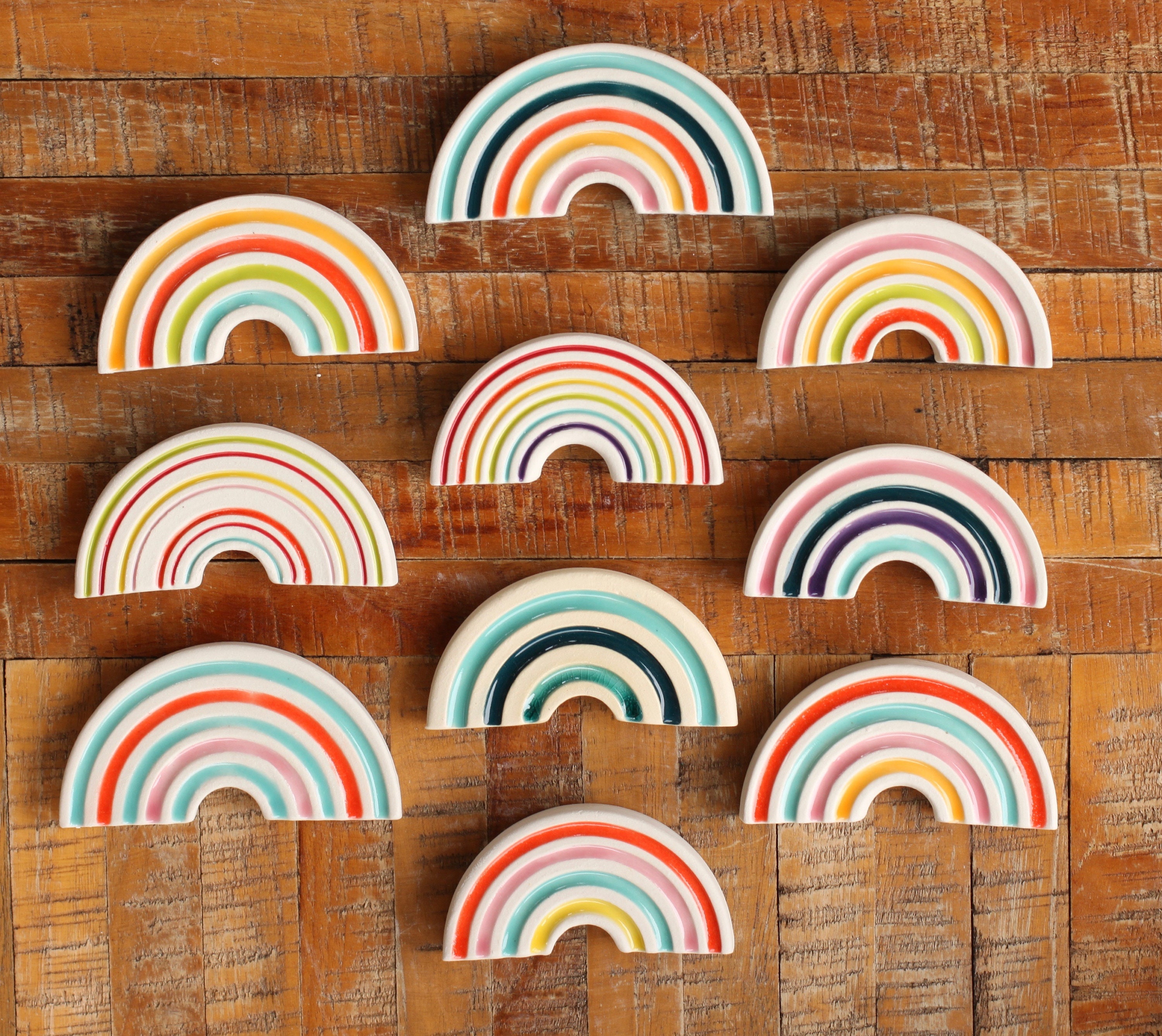 rainbow shelf decor // rainbow nursery decor // rainbow decor // boho ...