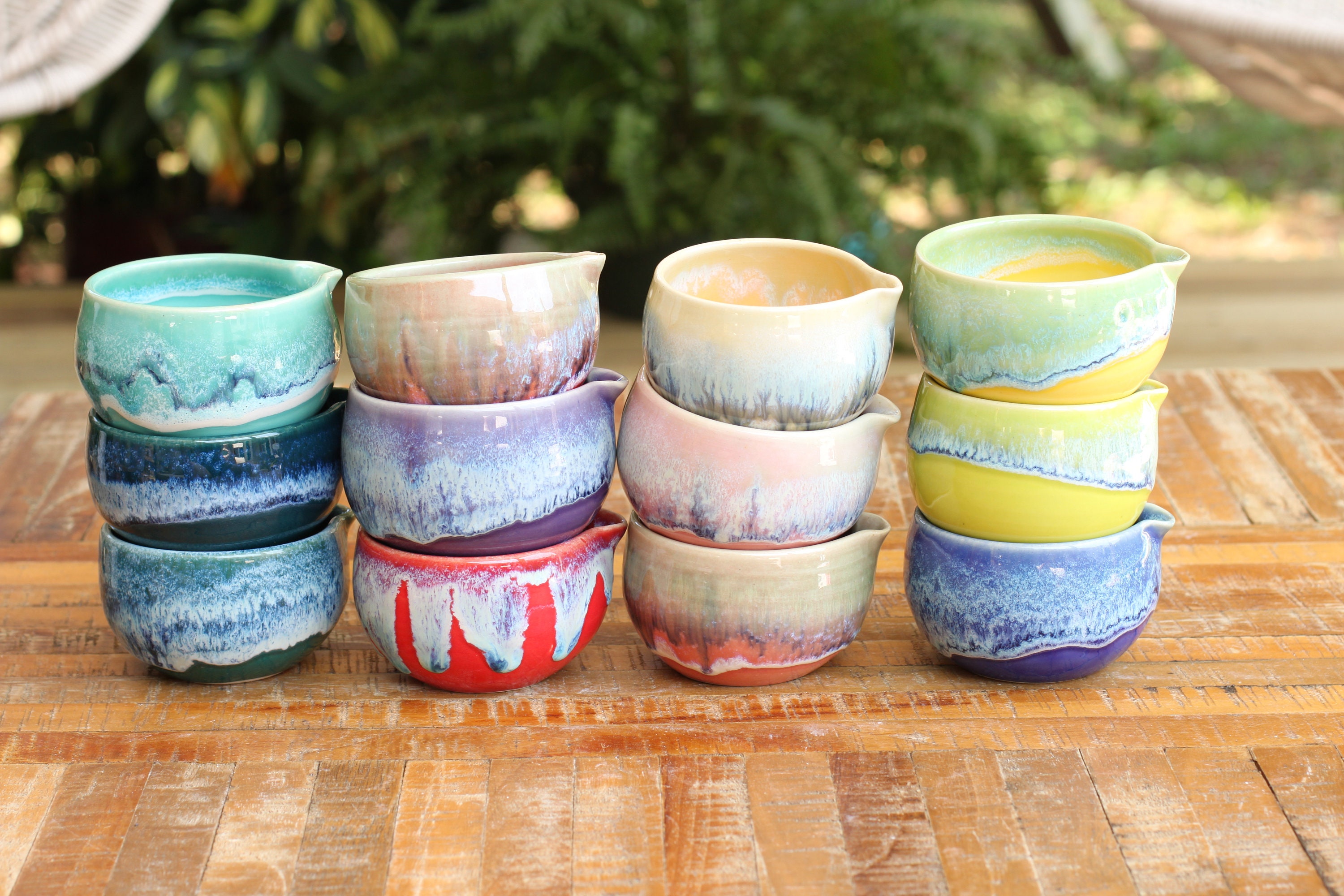 pouring bowl // handmade bowl // small bowl // purple stoneware bowl