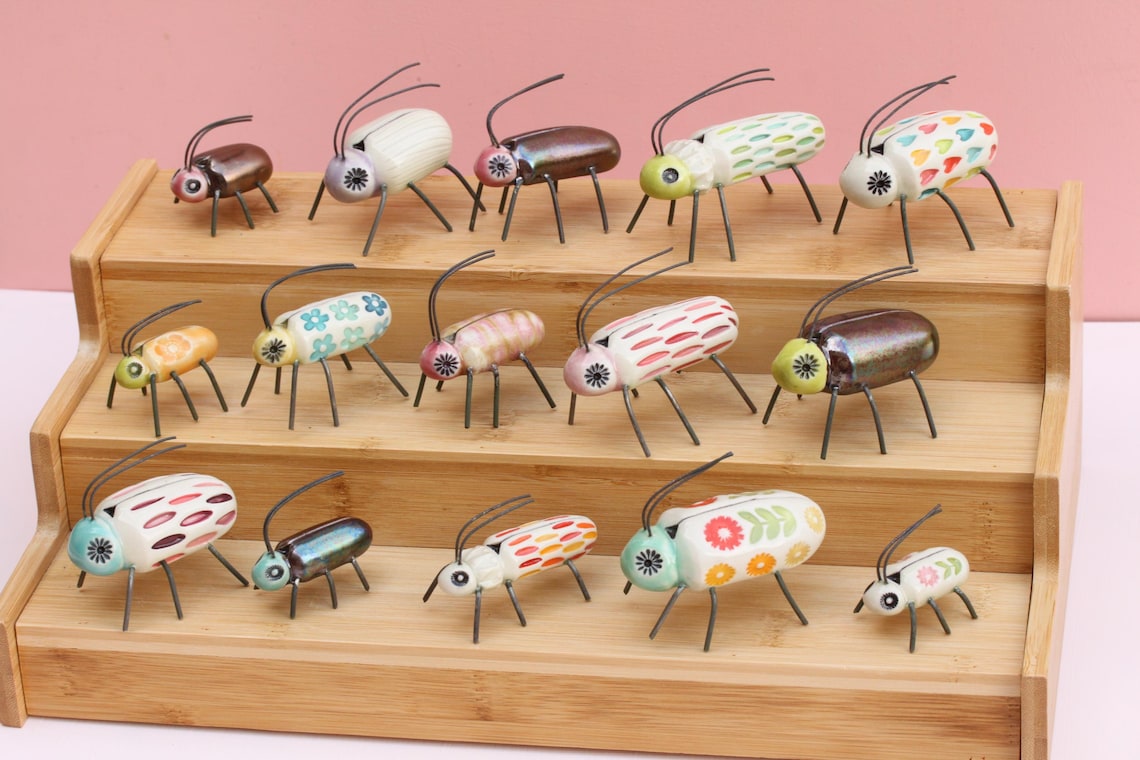 Handmade Ceramic Garden Bug, Colorful Beetle Decor - Etsy