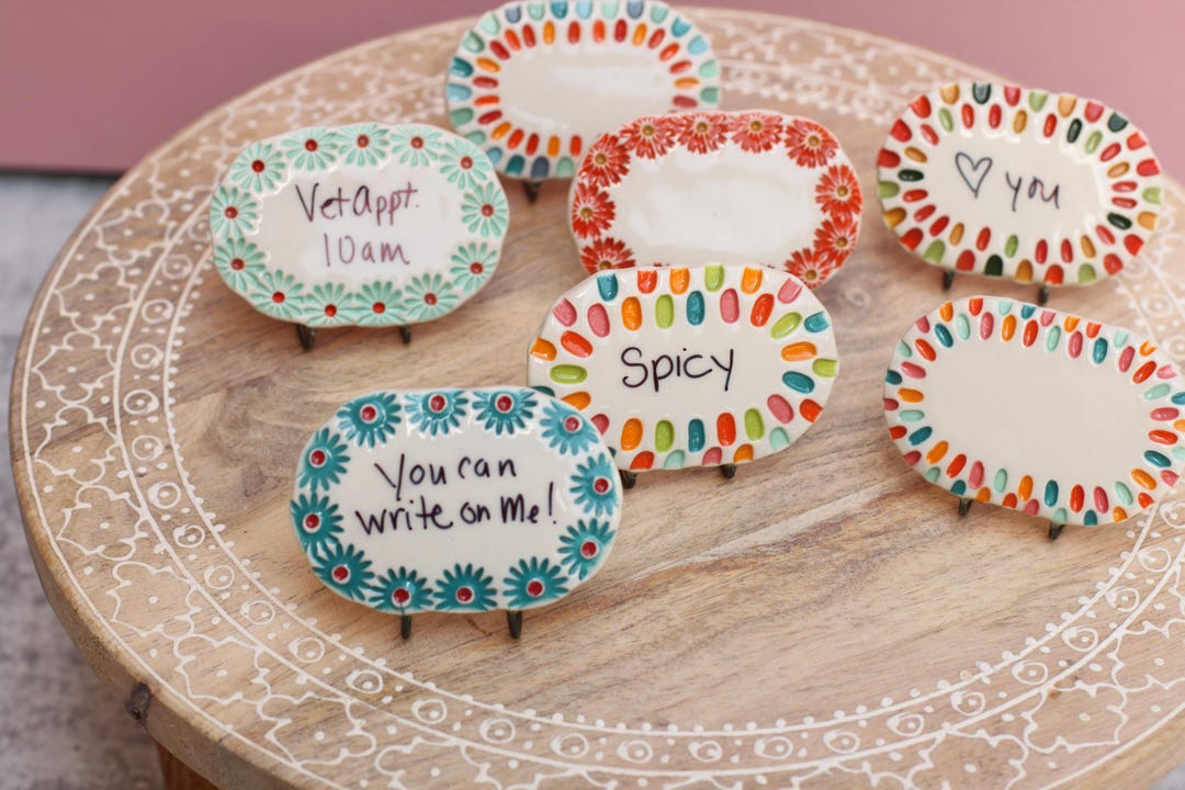 Little Reusable Sign // Writable Sign // Small Pottery Sign // Food ...