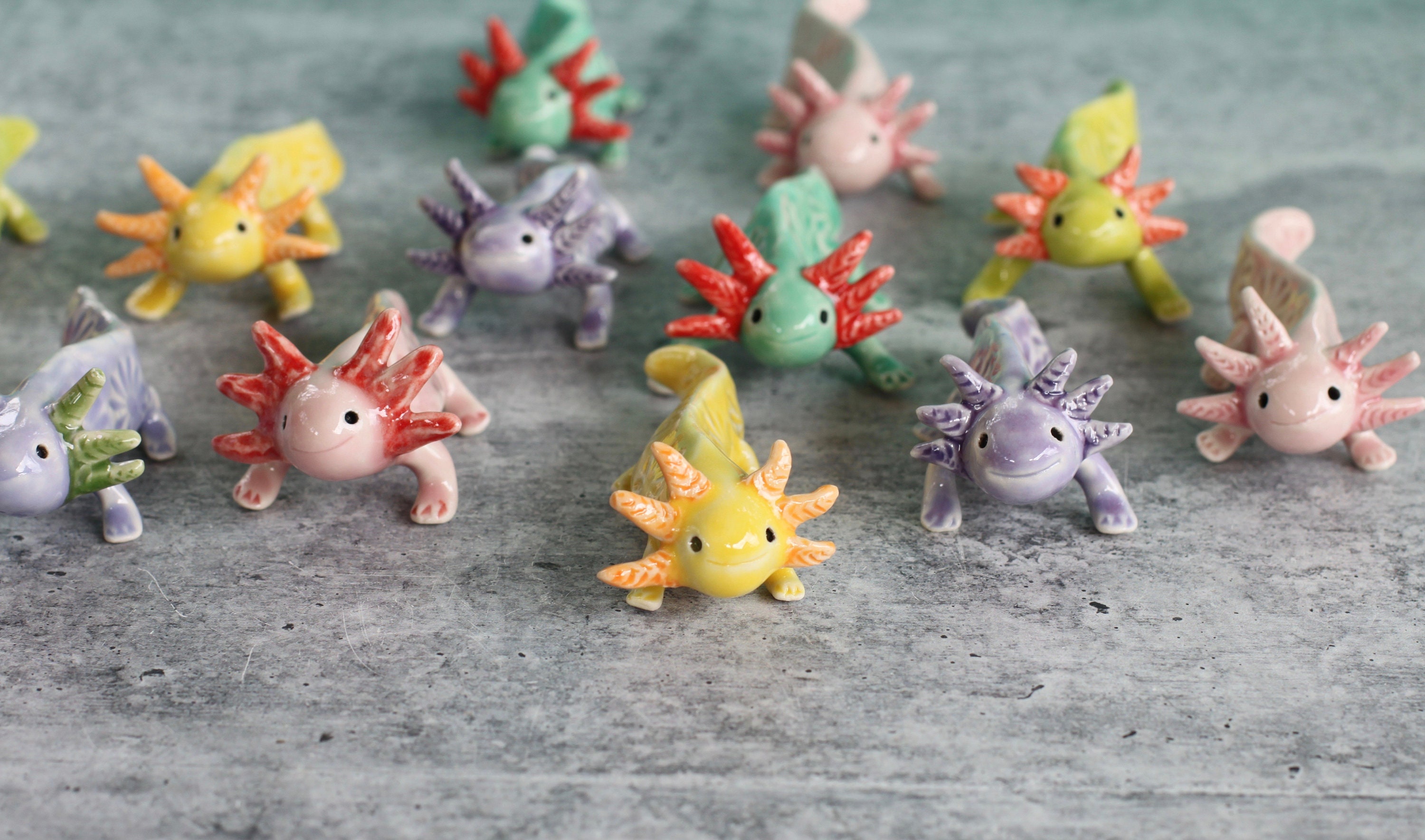 porcelain axolotl // animal figurine // whimsical axolotl // ceramic ...