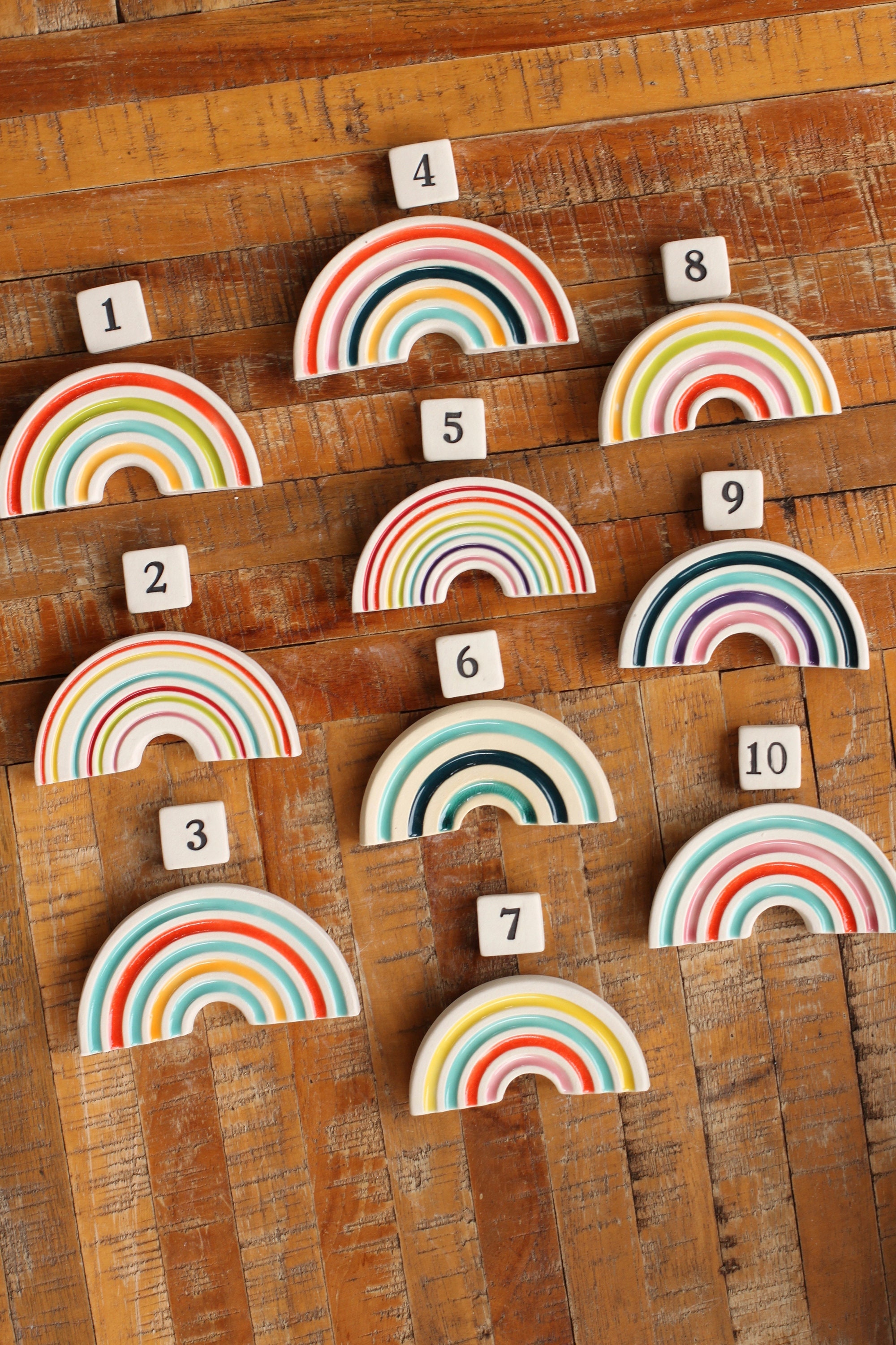 rainbow shelf decor // rainbow nursery decor // rainbow decor // boho ...