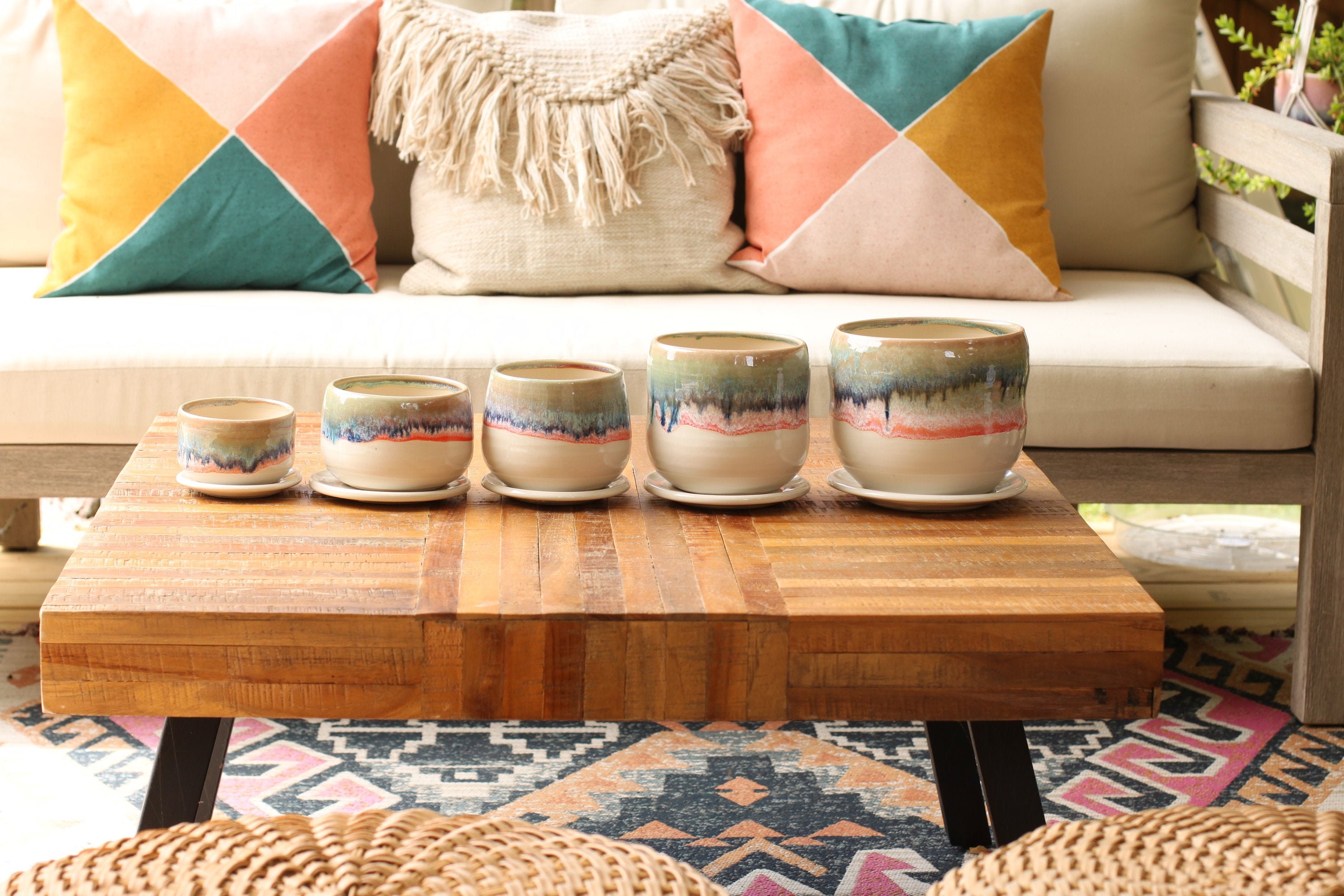 colorful succulent planter // cactus planter // succulent pot ...