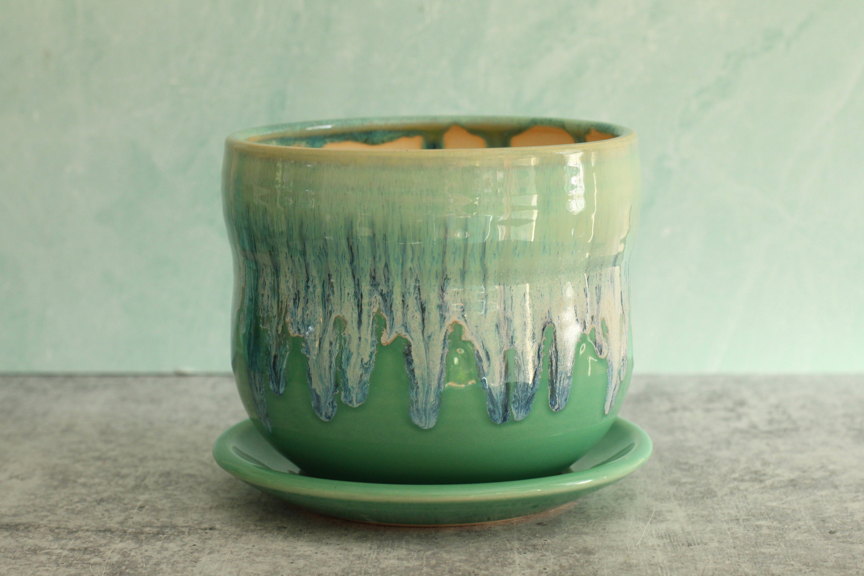 5-6 handmade ceramic planter Aruba #101// boho planter // succulent pot ...