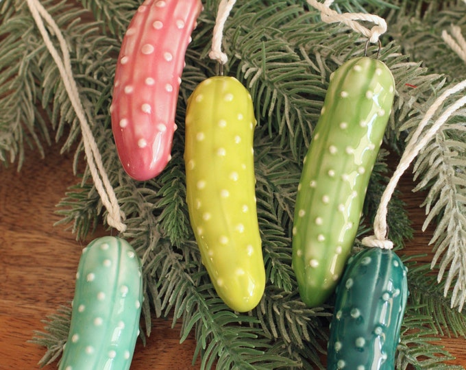 Pickle Ornament Ceramic Pickle Pickle Hanging Folklore Ornament Etsy