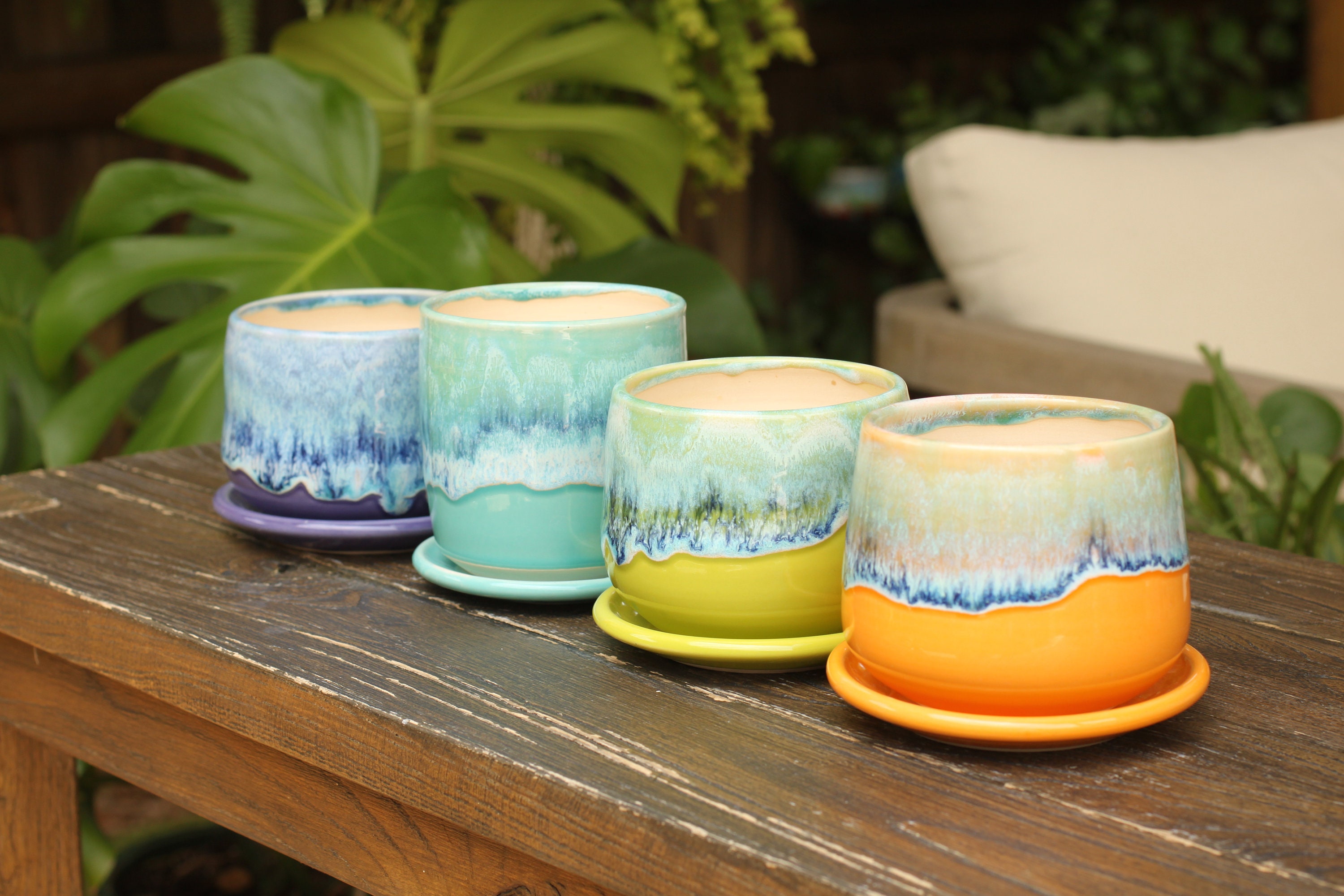 colorful planter pot// boho planter // succulent pot // ceramic pot ...