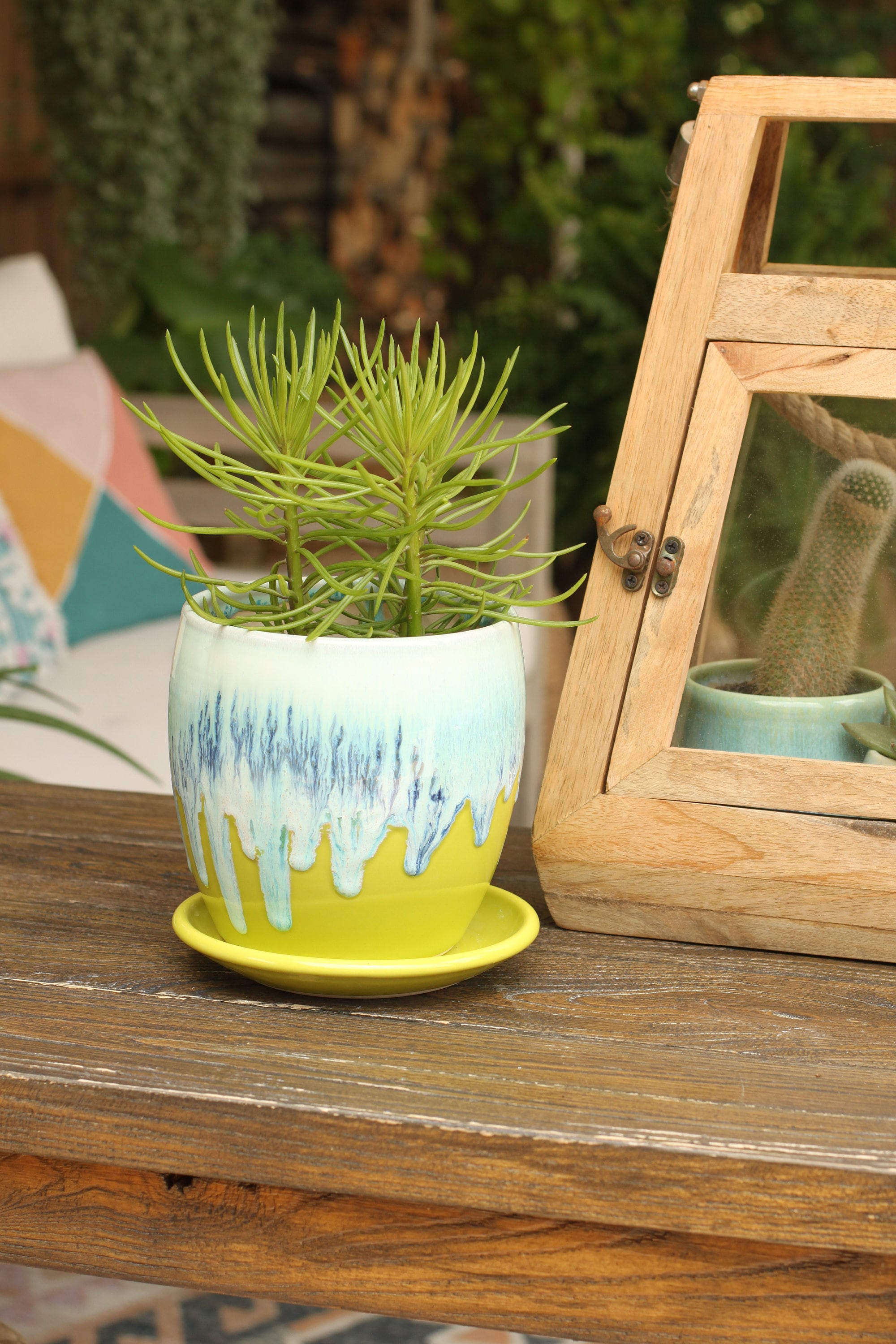 lime planter pot #31// boho planter // succulent pot // ceramic pot ...