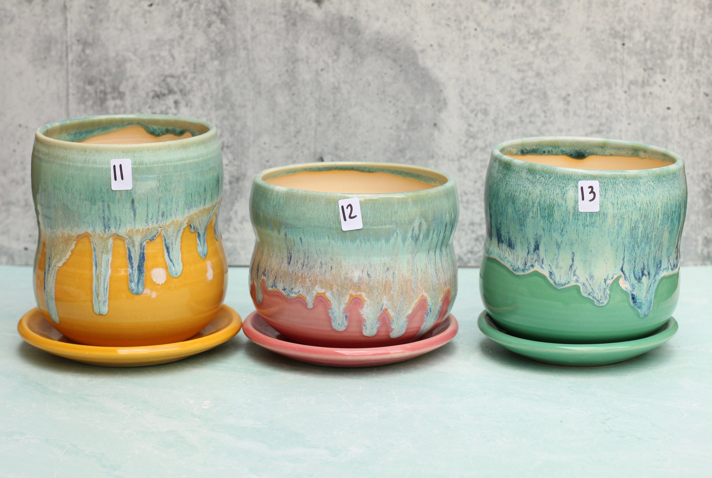 5 handmade ceramic planter// boho planter // succulent pot // ceramic ...