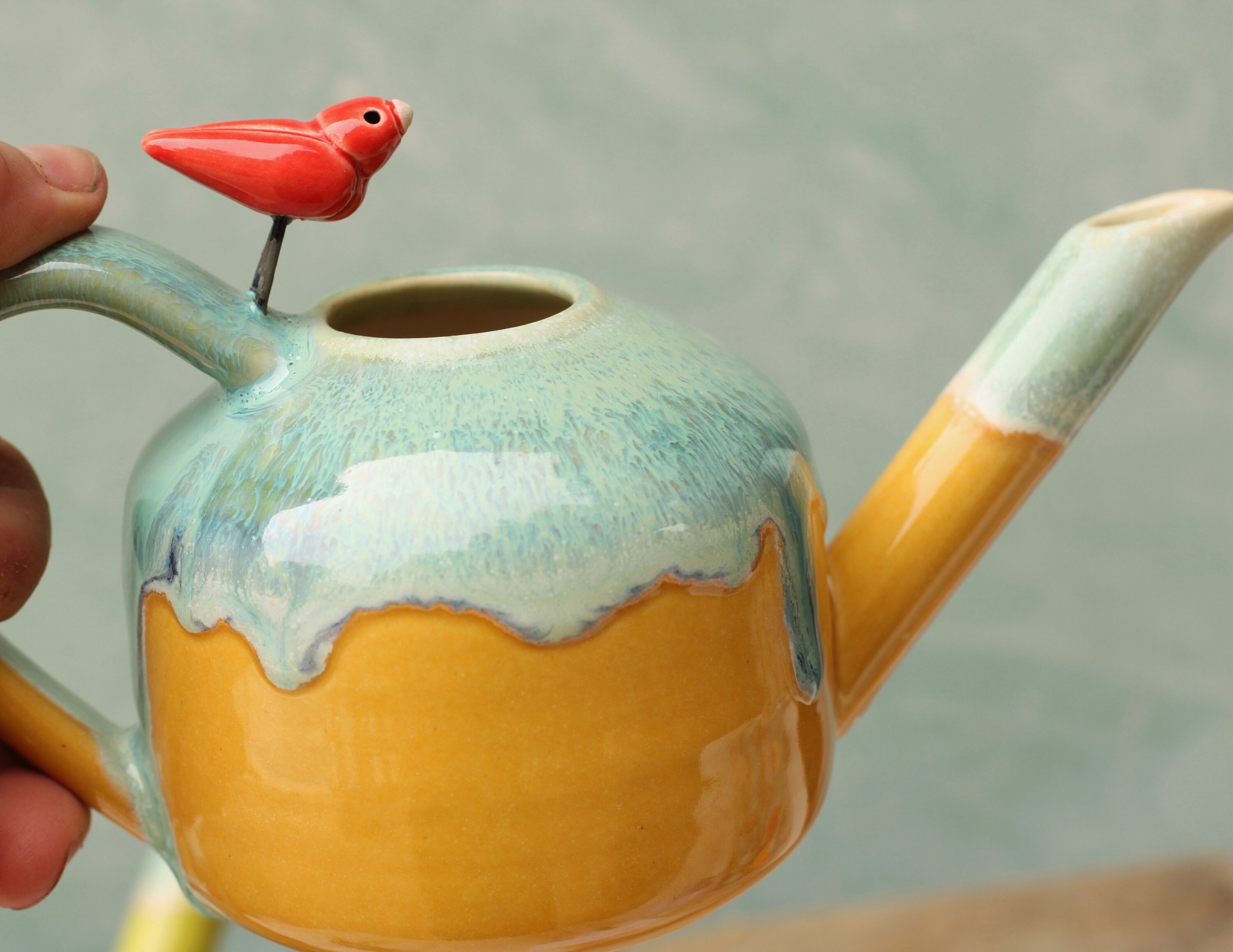 little watering can// small water pitcher // gardener gift