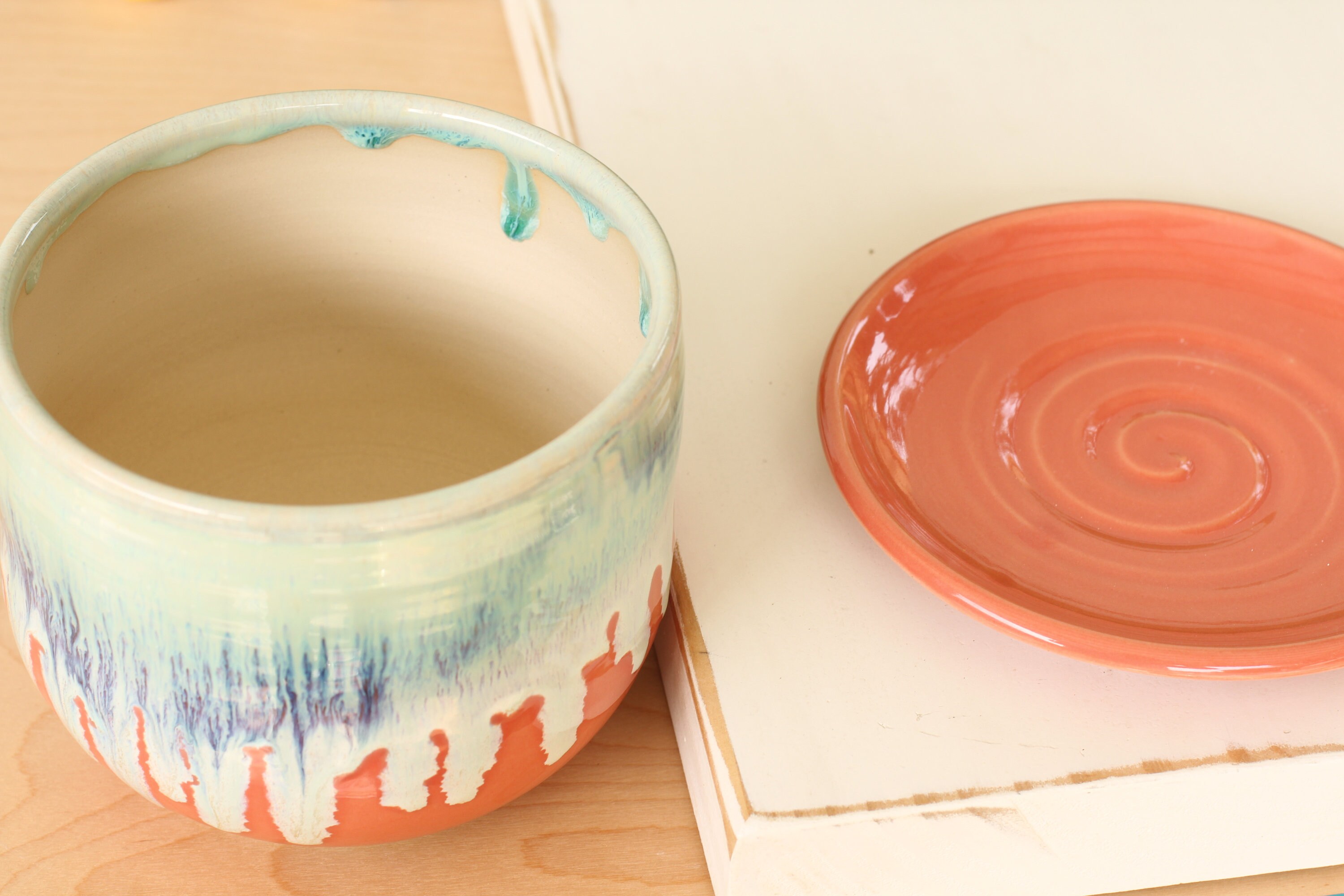 coral planter // cactus planter // handmade planter pot // ceramic pot ...