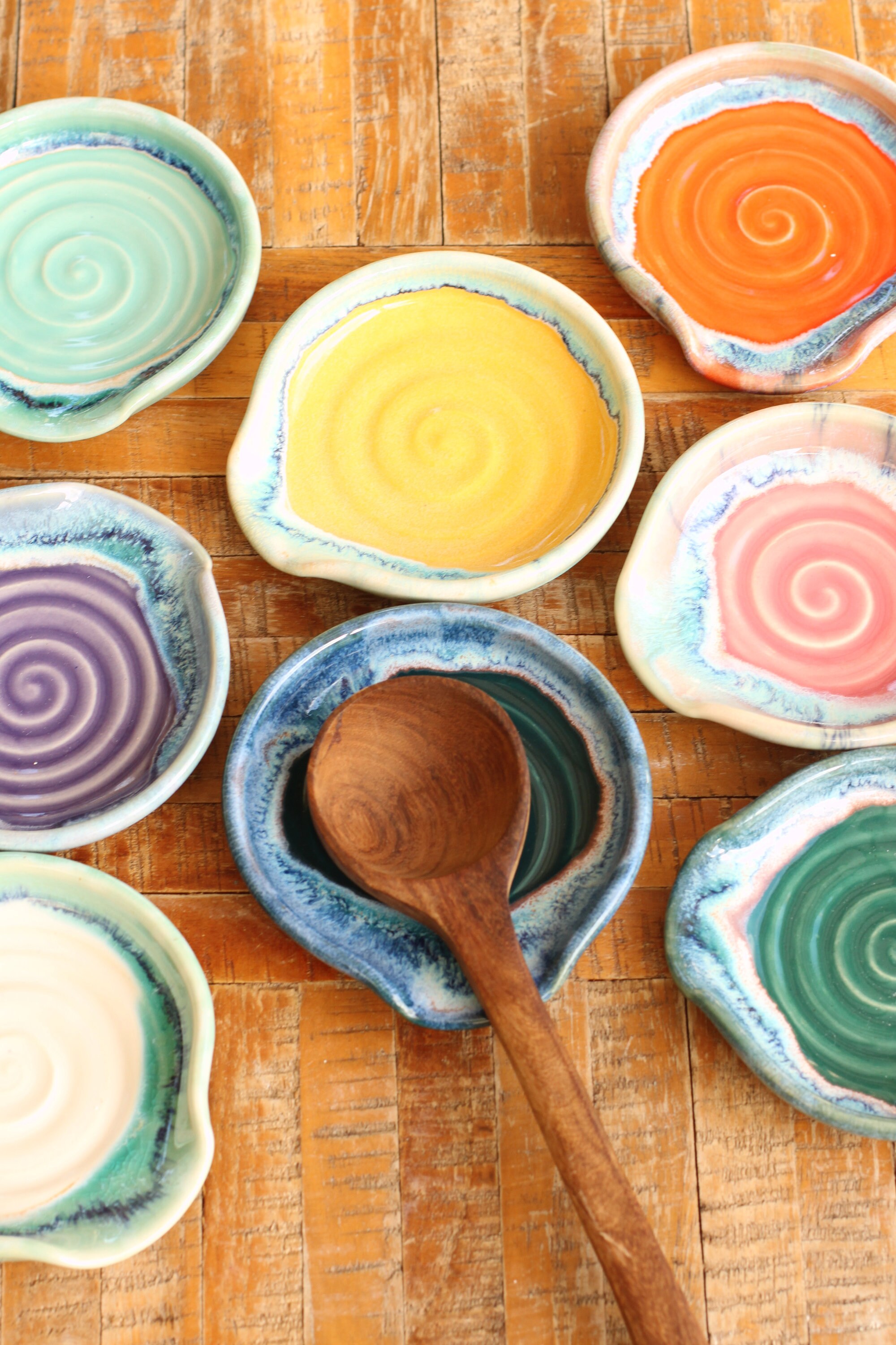 ceramic spoon rest // colorful spoon holder // spoon dish // boho ...