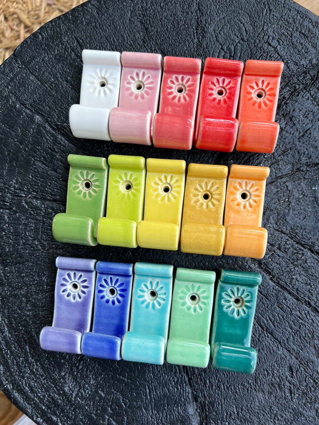 Colorful Ceramic Wall Hook: Glazed Porcelain Hanger - Etsy
