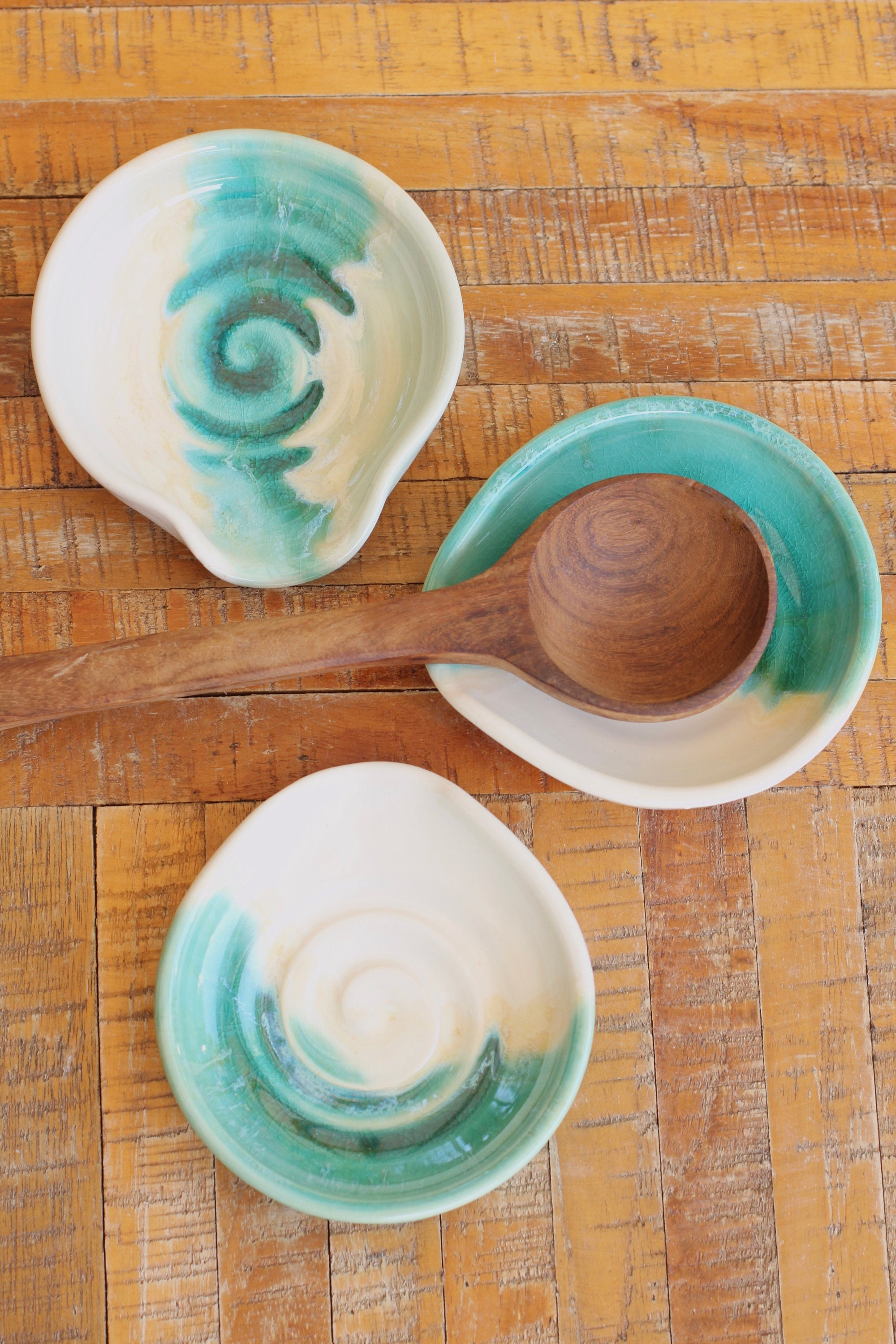 ceramic spoon rest // colorful spoon holder // spoon dish // boho ...