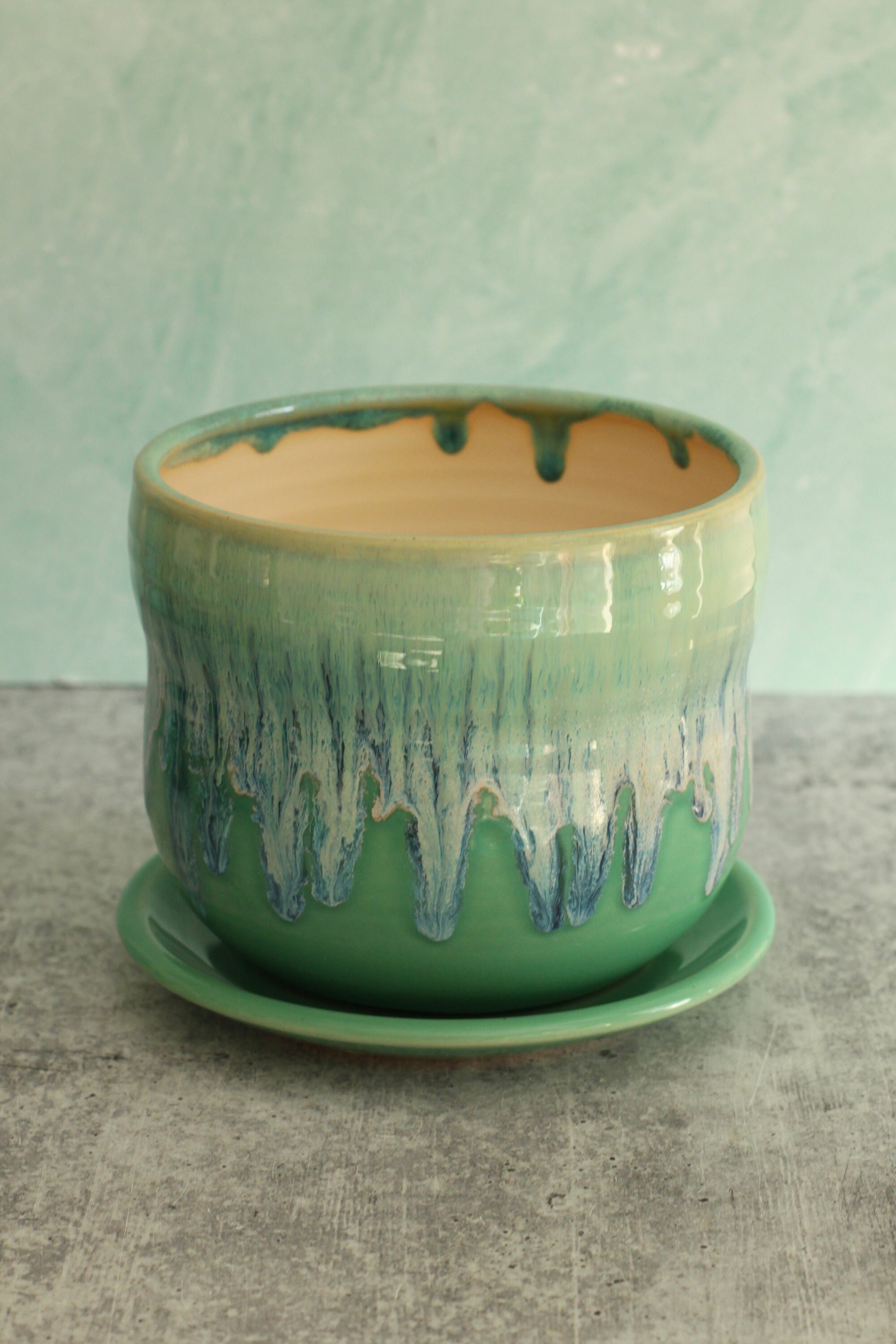 5-6 handmade ceramic planter Aruba #101// boho planter // succulent pot ...