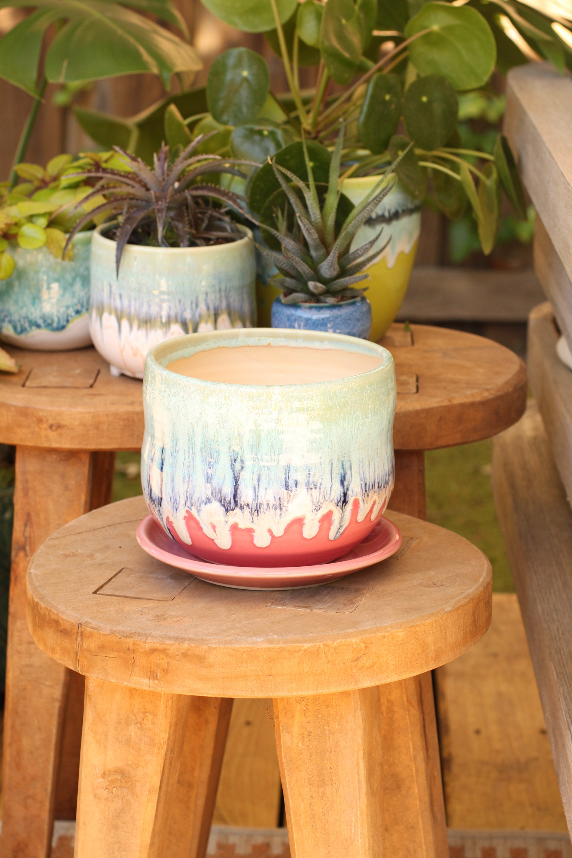 rose ceramic planter 3 // boho planter // succulent pot // ceramic pot ...