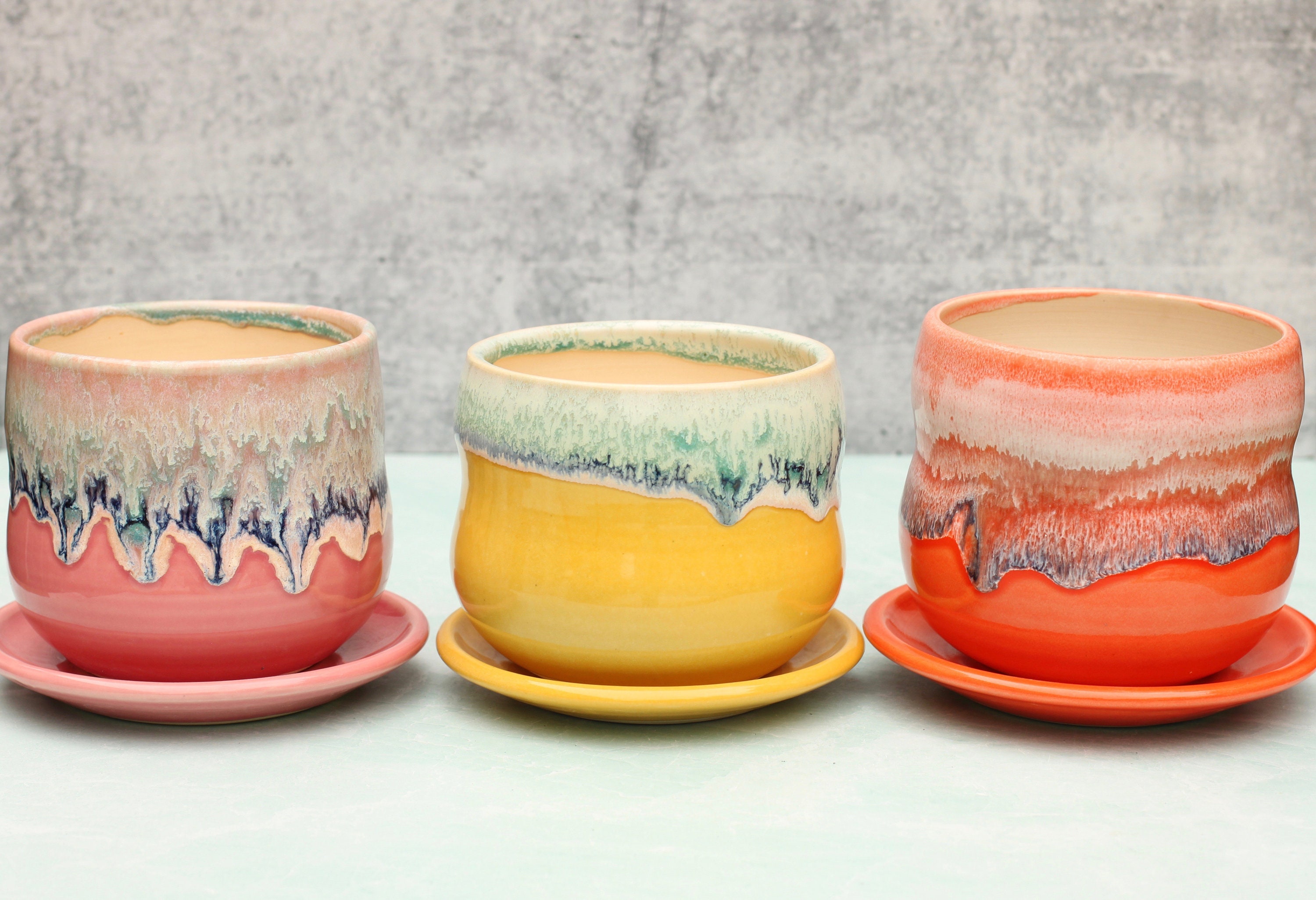 5 ceramic planter// boho planter // succulent pot // ceramic pot ...