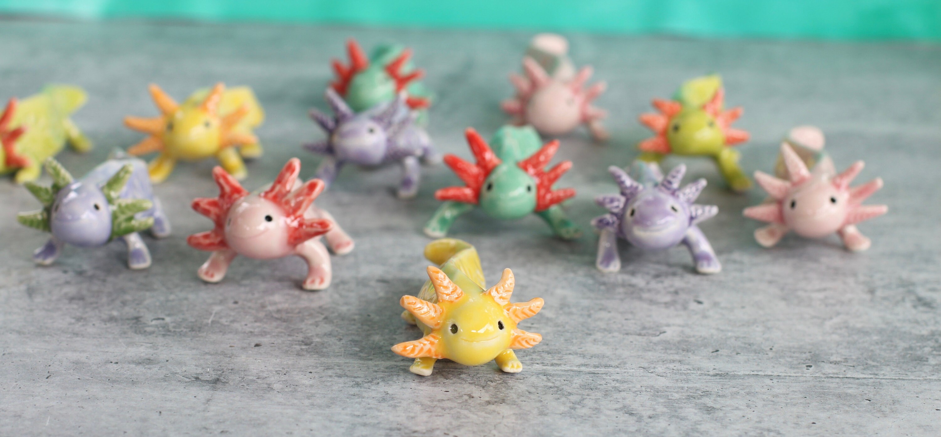 porcelain axolotl // animal figurine // whimsical axolotl // ceramic ...