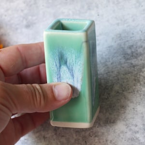 Handmade Porcelain Drippy Bud Vase: Reactive Glazes, Windowsill Decor ...