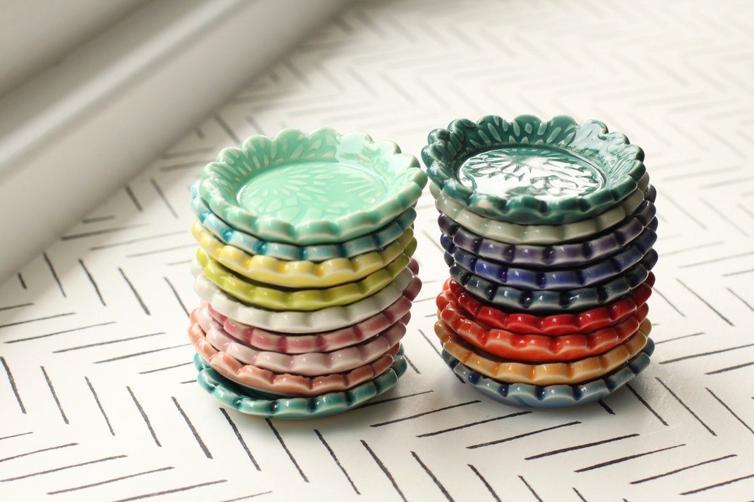 Porcelain Flower Dish, Small Stamped Jewelry Plate, Party Favor - Etsy