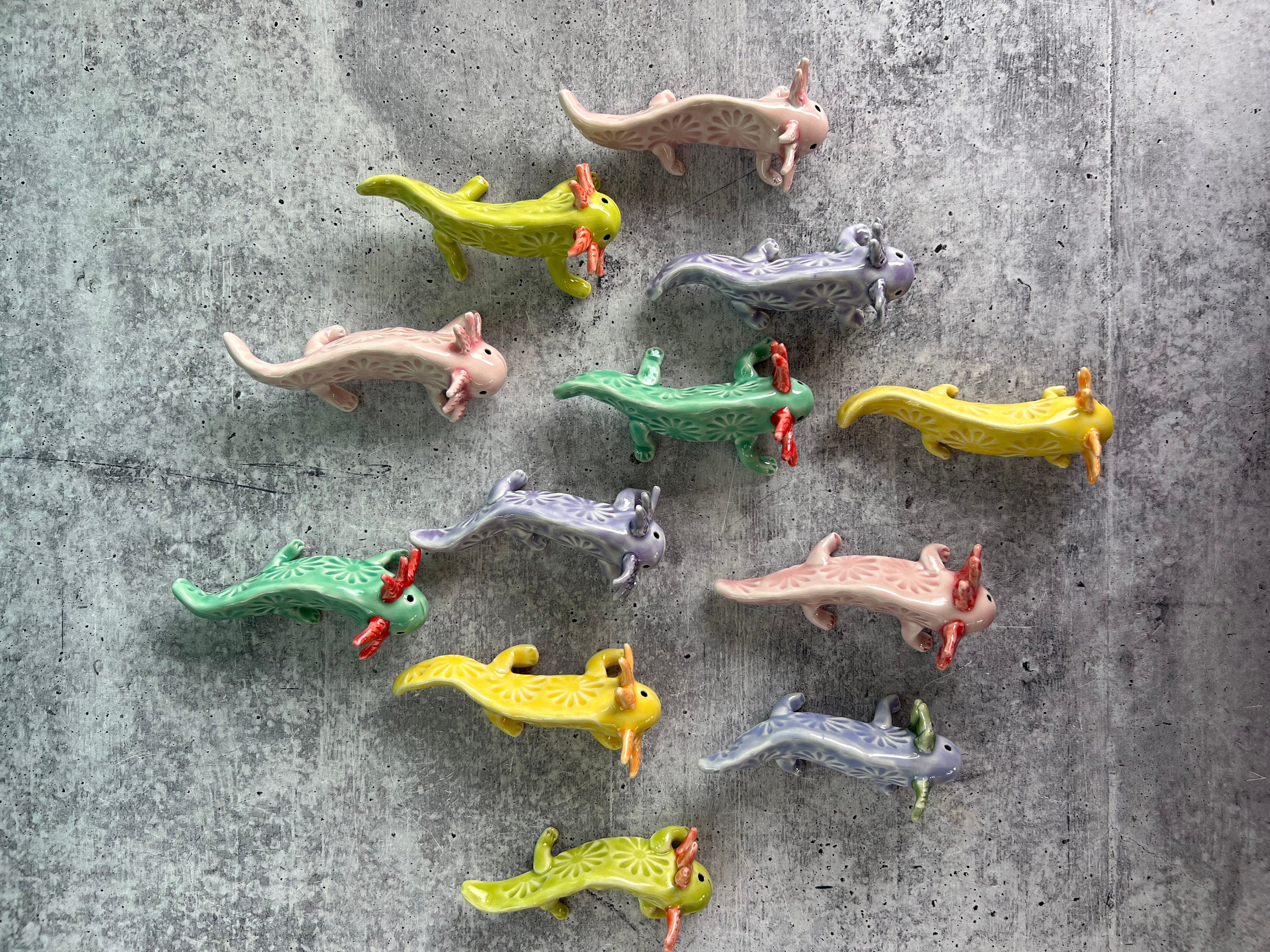 porcelain axolotl // animal figurine // whimsical axolotl // ceramic ...