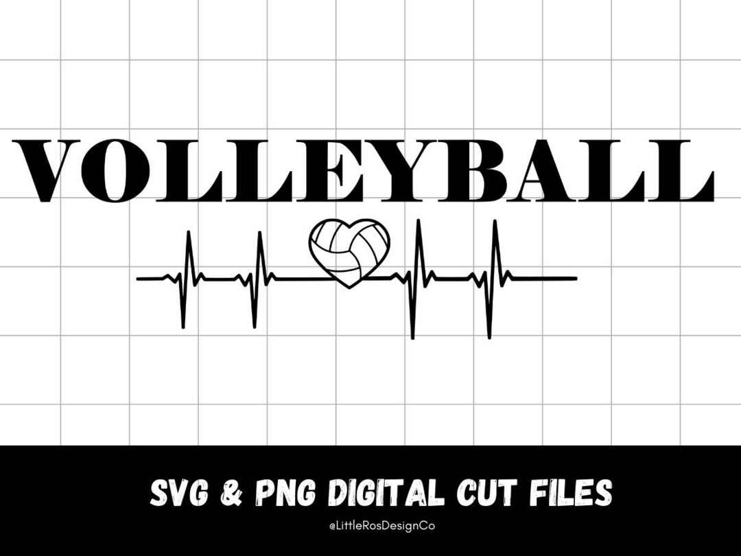 Volleyball SVG / Volleyball SVG Design - Volleyball Heartbeat Graphic ...