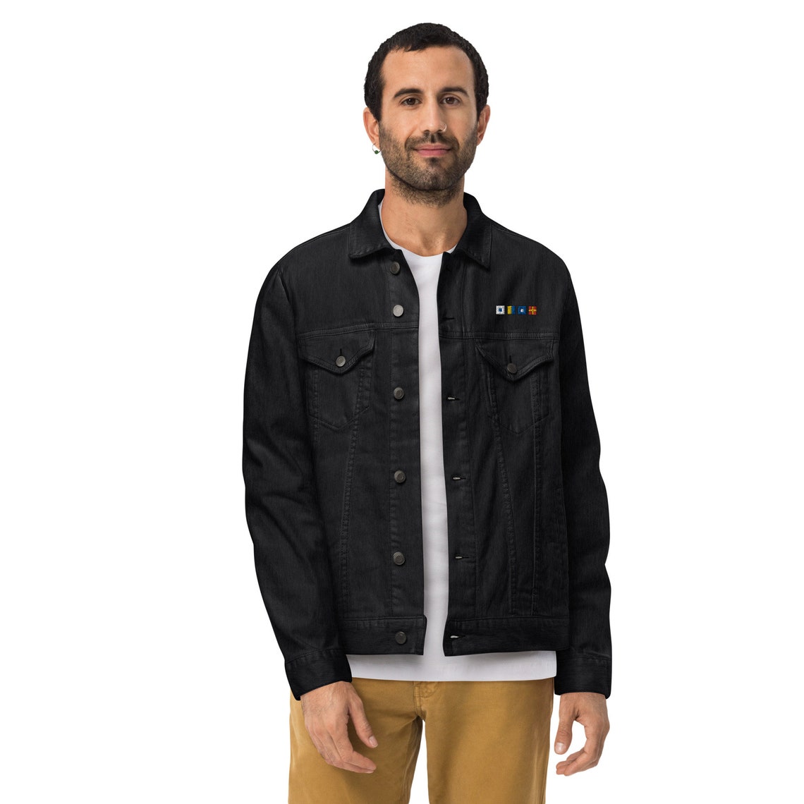 SKPR (skipper) Spelled Out With Nautical Flags Unisex Denim Jacket ...
