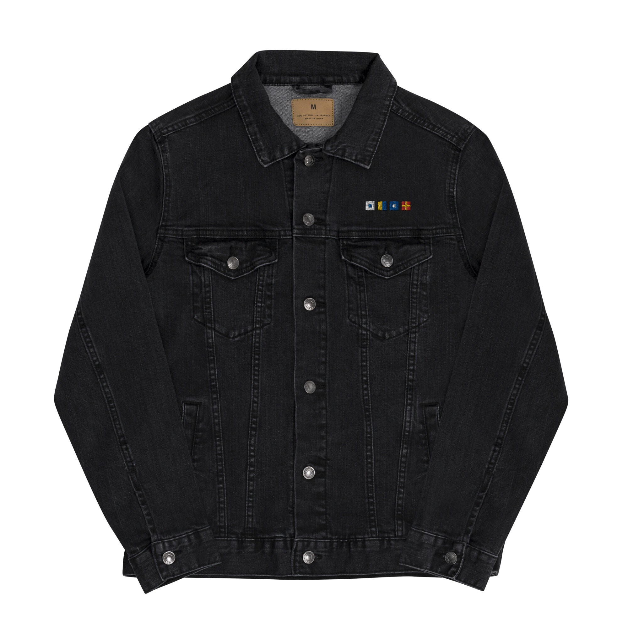 SKPR (skipper) Spelled Out With Nautical Flags Unisex Denim Jacket ...