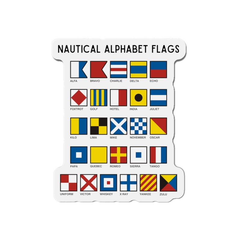 Nautical Alphabet Flag Magnet • Maritime Signal Flag Guide • Sailing ...