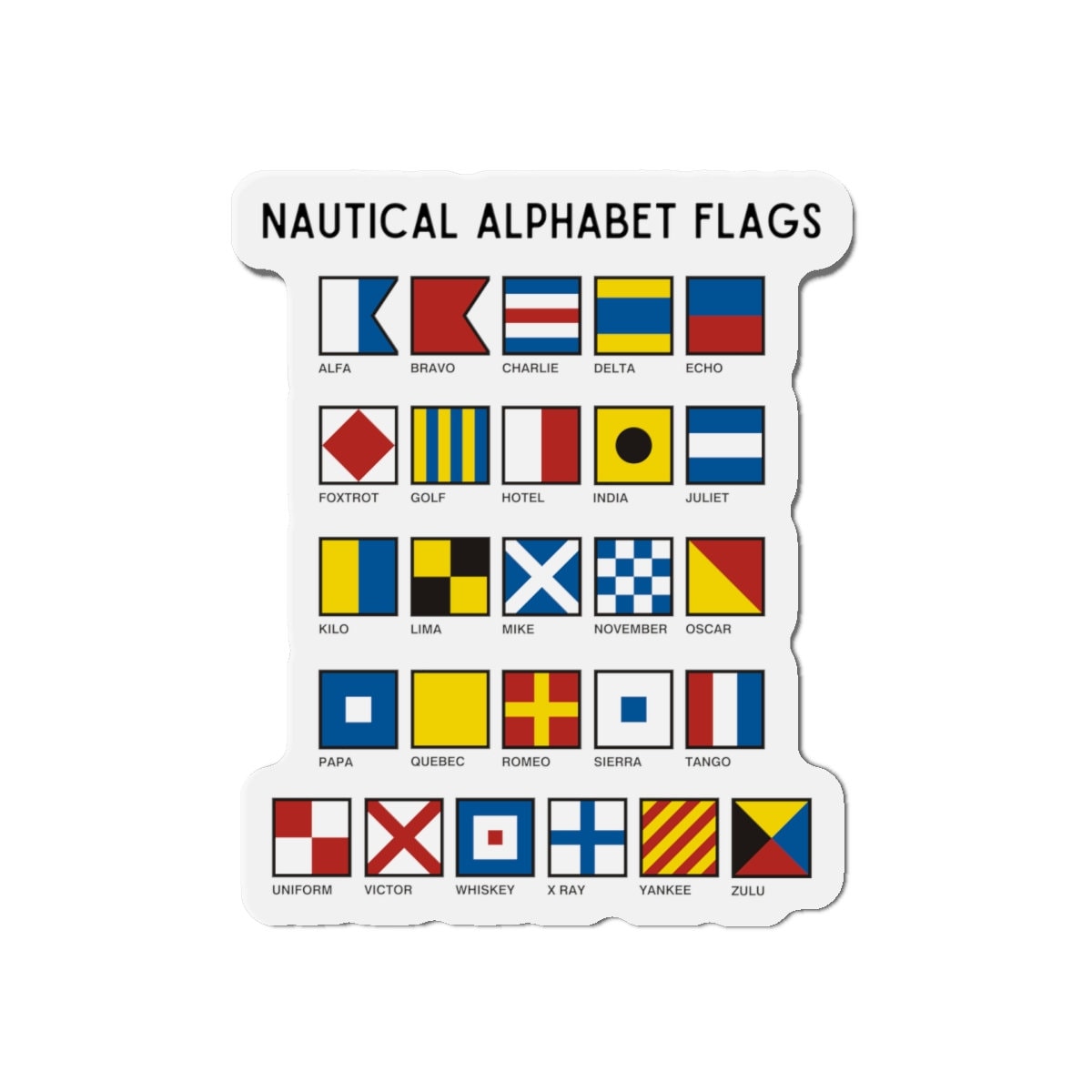 Nautical Alphabet Flags Die-cut Refrigerator Magnets, Semaphore Flags ...