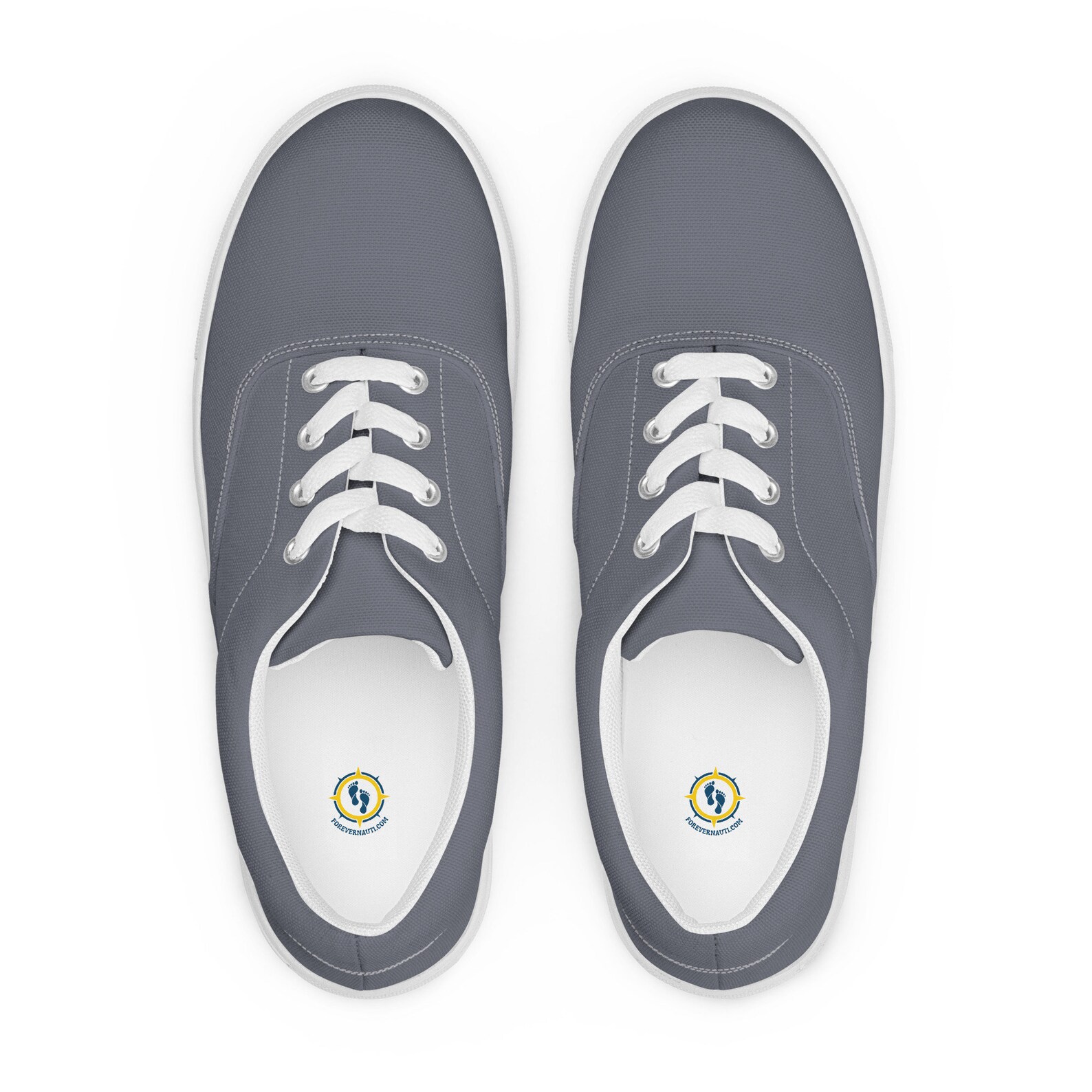 Women’s Blue-grey Lace-up Canvas Shoes, Grey Sneakers, Casual Summer ...