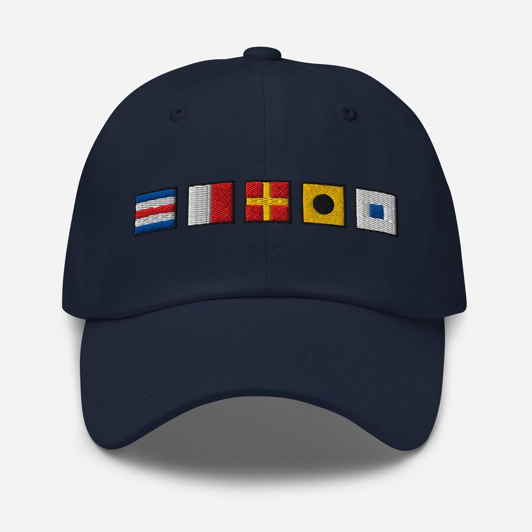 CHRIS Spelled Out With Embroidered Nautical Flags Dad Hat, Personalized Flag Hat, Boat Gift - Etsy
