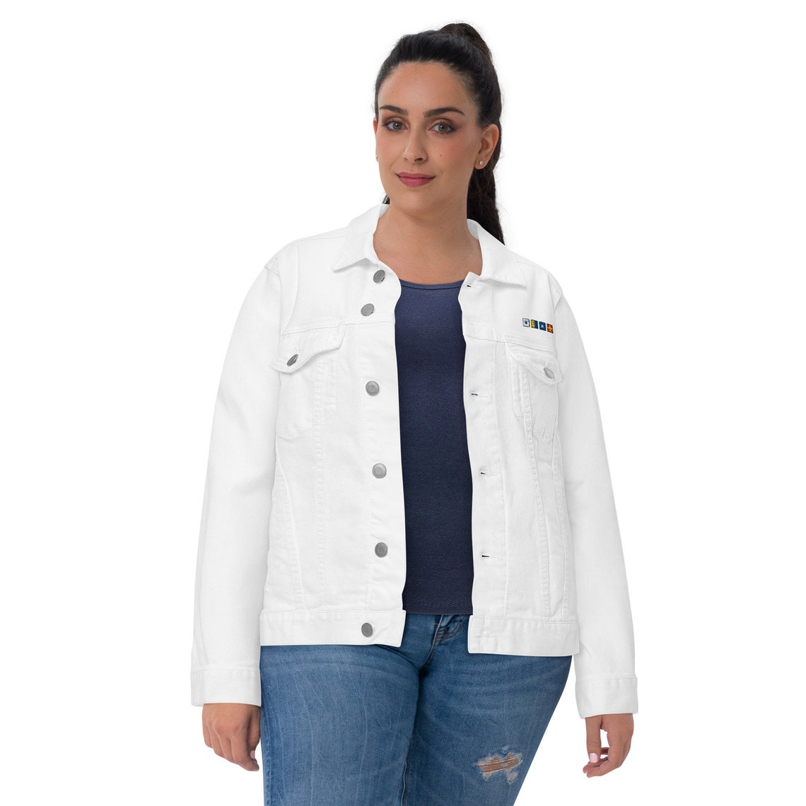 SKPR (skipper) Spelled Out With Nautical Flags Unisex Denim Jacket ...