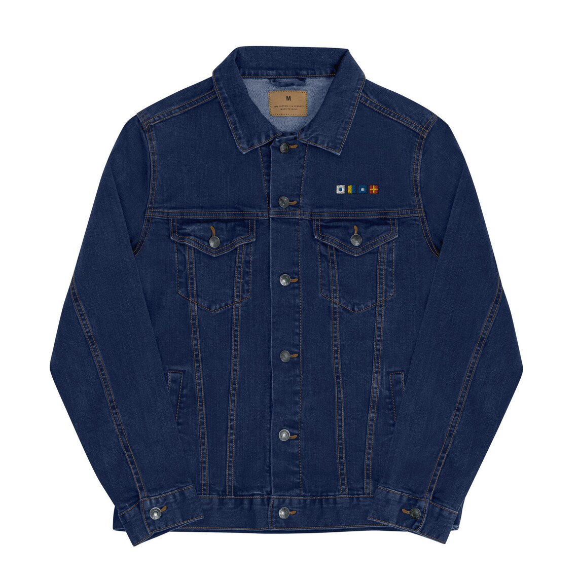 SKPR (skipper) Spelled Out With Nautical Flags Unisex Denim Jacket ...