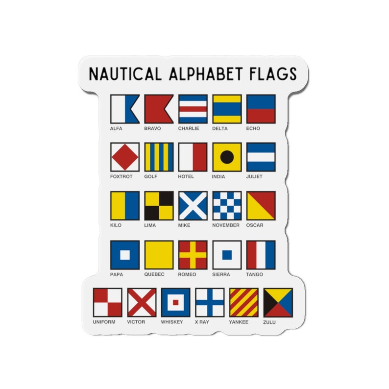 Nautical Alphabet Flags Die-cut Refrigerator Magnets, Semaphore Flags ...