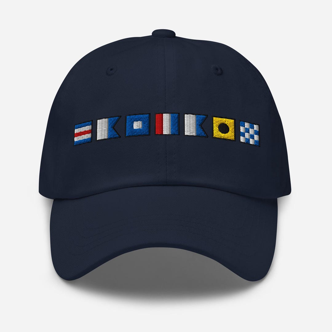 CAPTAIN Spelled Out With Embroidered Nautical Signal Flags Dad Hat ...