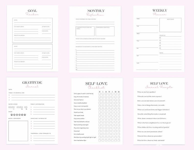 Self-care Planner Canva Templates Printable Journal Mental Health ...
