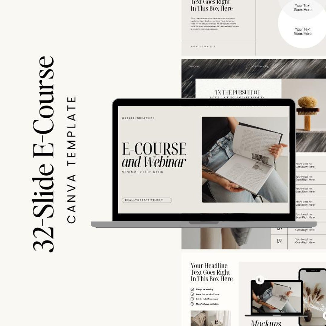 Custom E-course Template, Online Course Design Edit in Canva ...