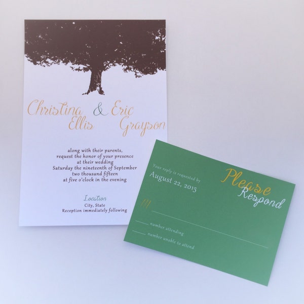 Digital Download Oak Tree Invitation - Etsy