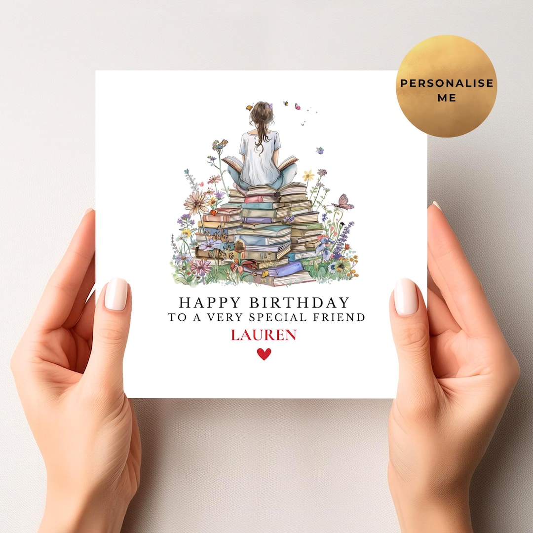 Personalised Birthday Card for Book Lovers | Customisable Happy ...
