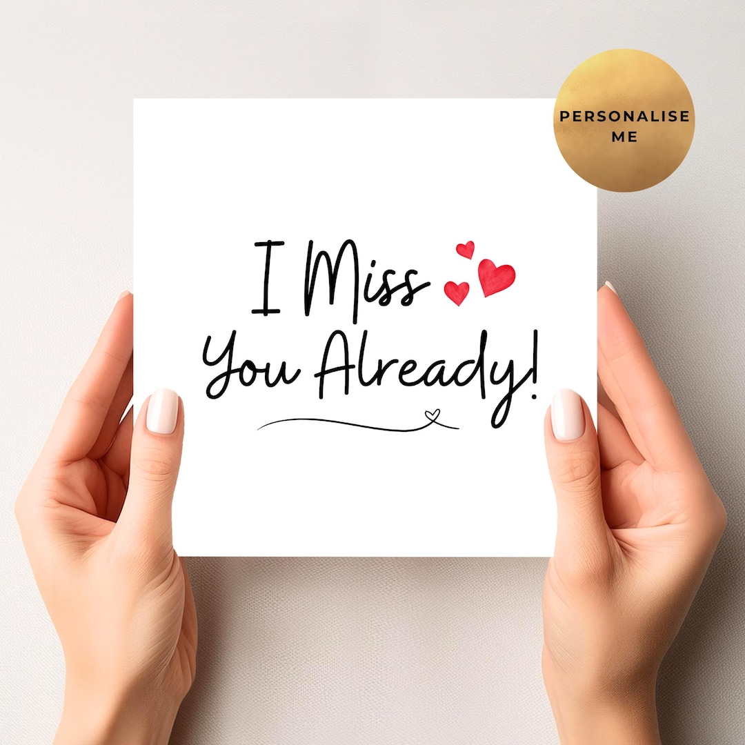 Leaving Card - I Miss You Already Card - Minimalist Goodbye Card - Work ...