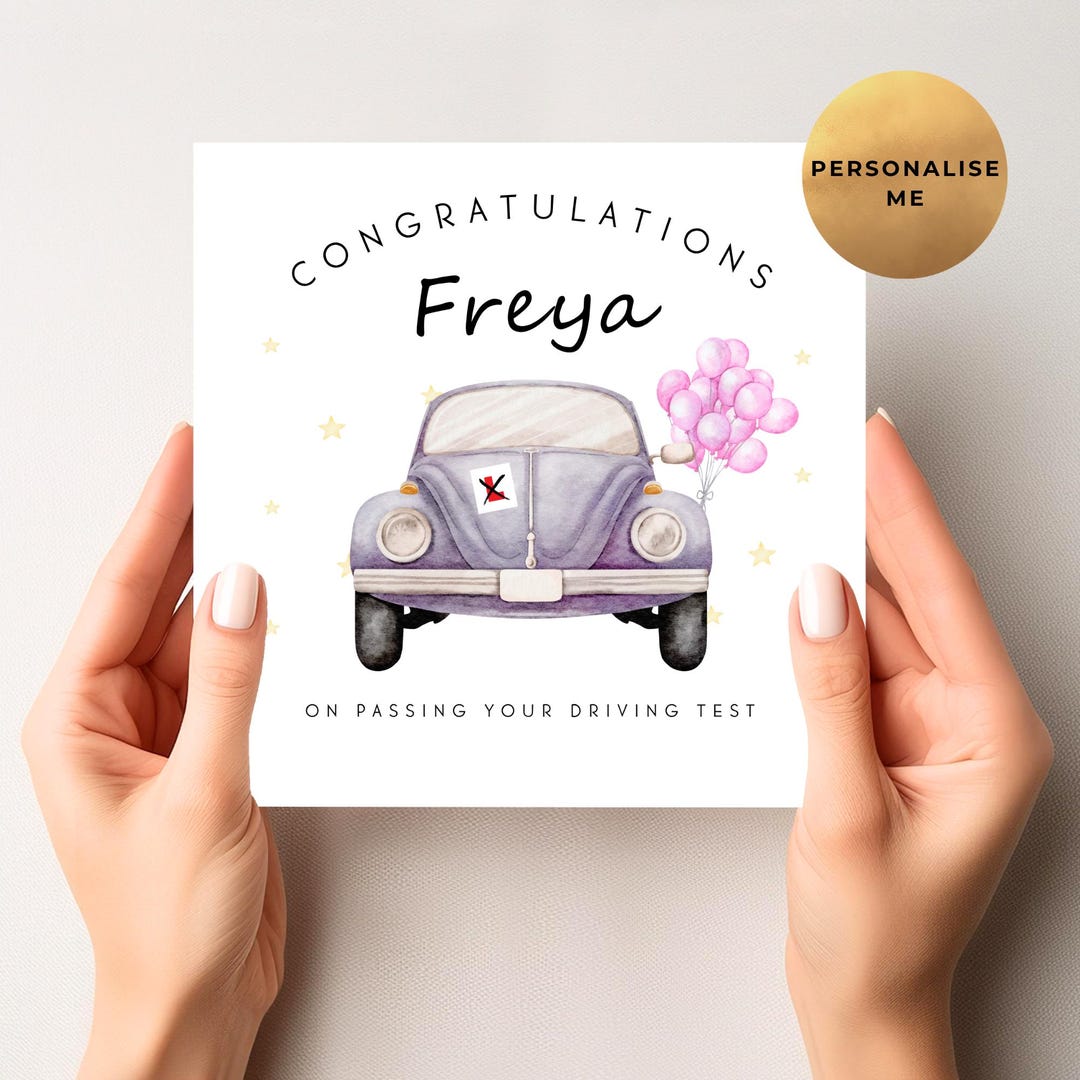 Congratulations Card for Passing Driving Test – New Driver Card, First ...